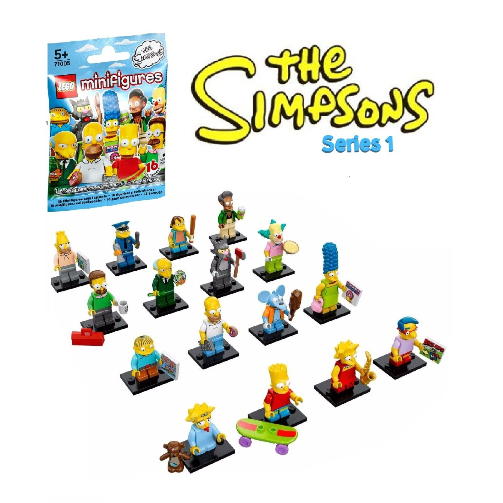 LEGO THE SIMPSONS Collectible Minifigs Series 1 71005 - Complete Set 1 ...